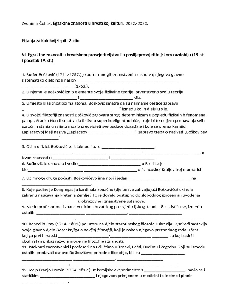 EZHK, Pitanja Za Kolokvij-Ispit, 2. Dio | PDF