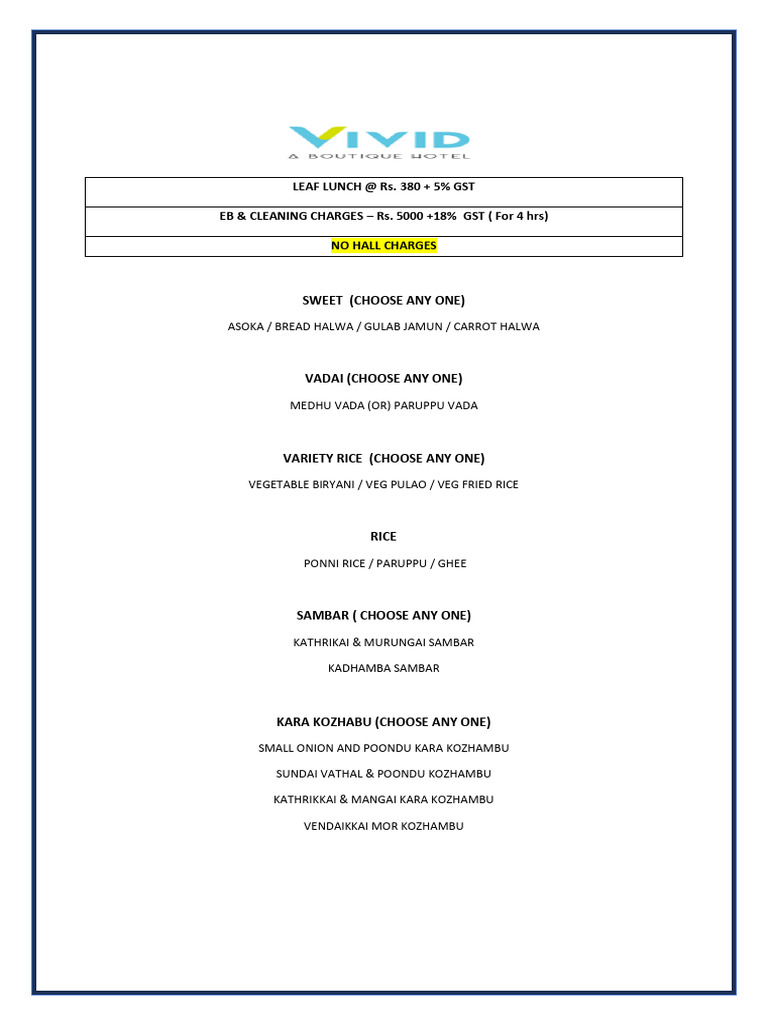 Budget Leaf Lunch Menu1 | PDF