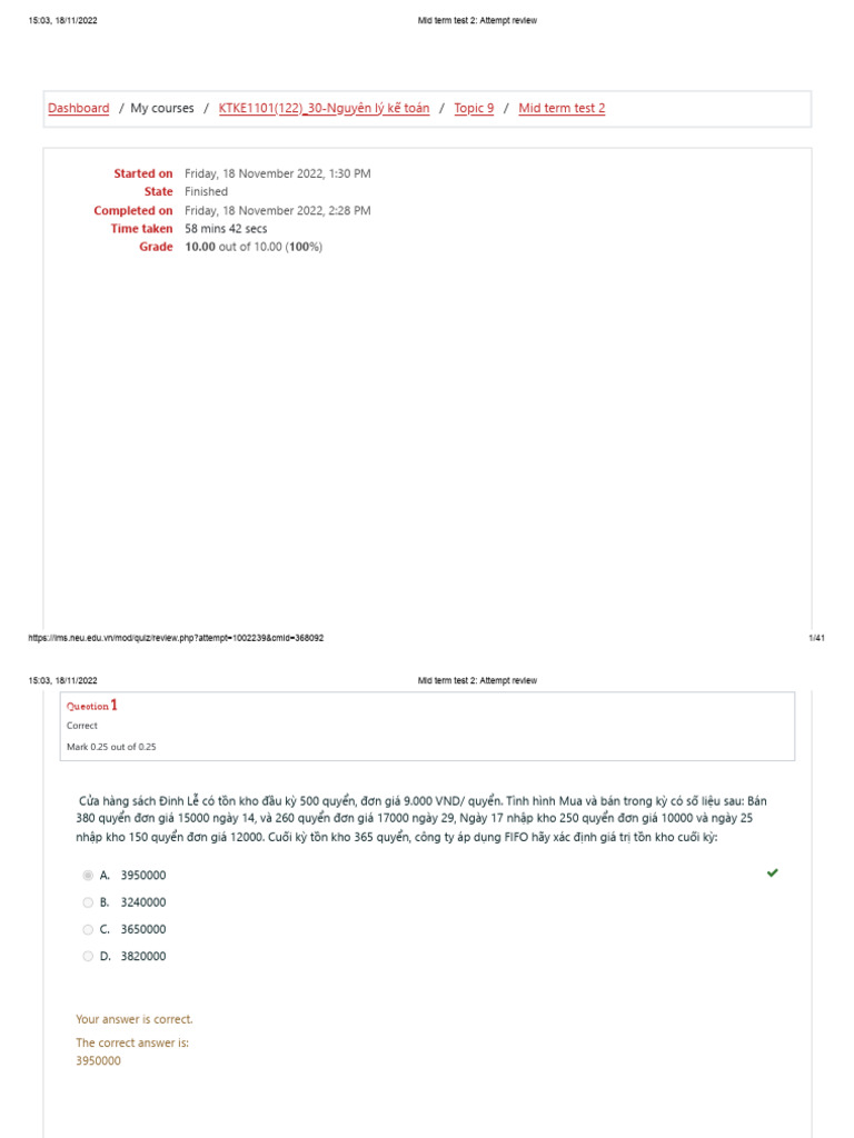 Mid Term Test 2 Attempt Review | PDF