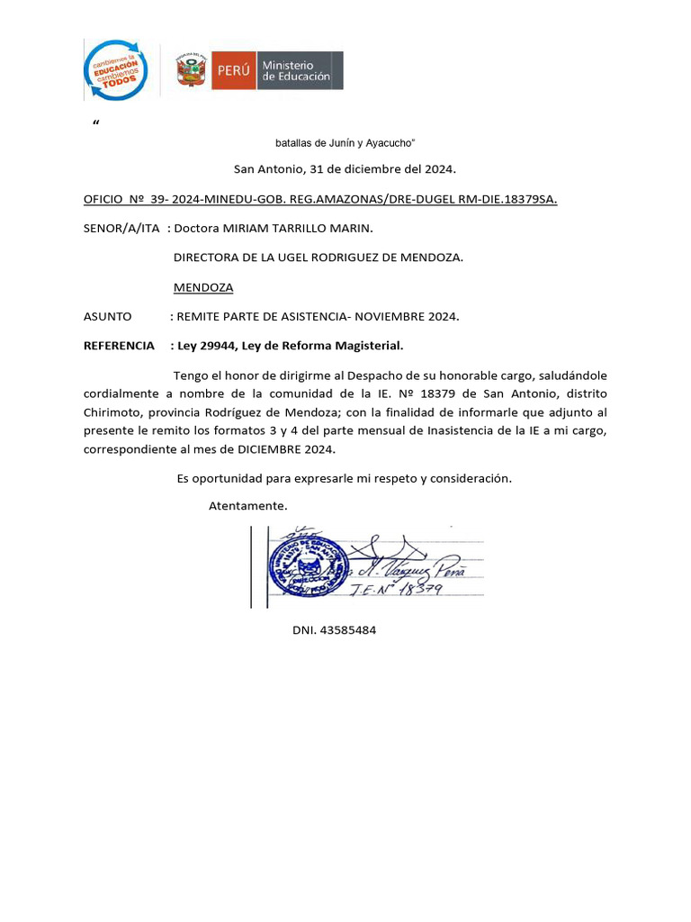 OF. ASIS. Diciembre 2024 | PDF | Gobierno