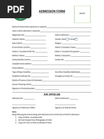 Student Admission Form | PDF
