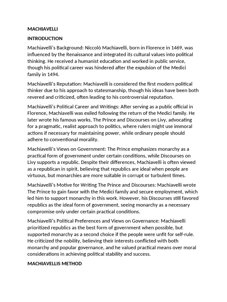 MACHIAVELLI EXXXXA | PDF | Niccolò Machiavelli | The Prince