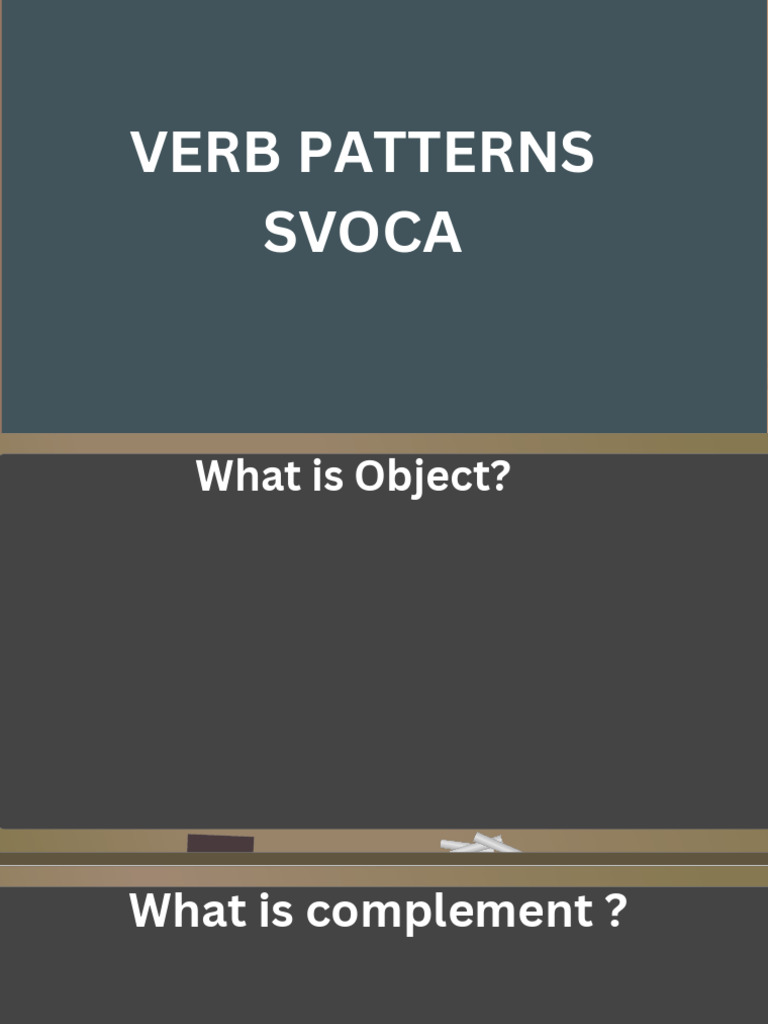 Verb Patterns Svoca - 20250104 - 163633 - 0000 | PDF