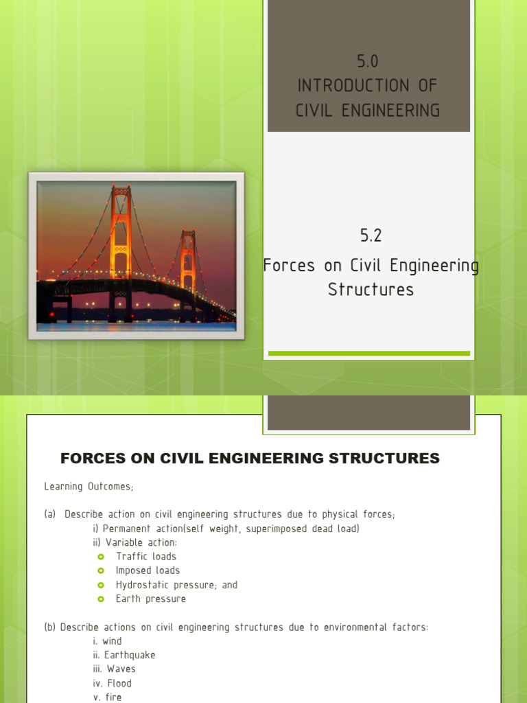 5.2 FORCES ON CIVIL ENG STRUCTURE | PDF | Structural Load | Earthquakes