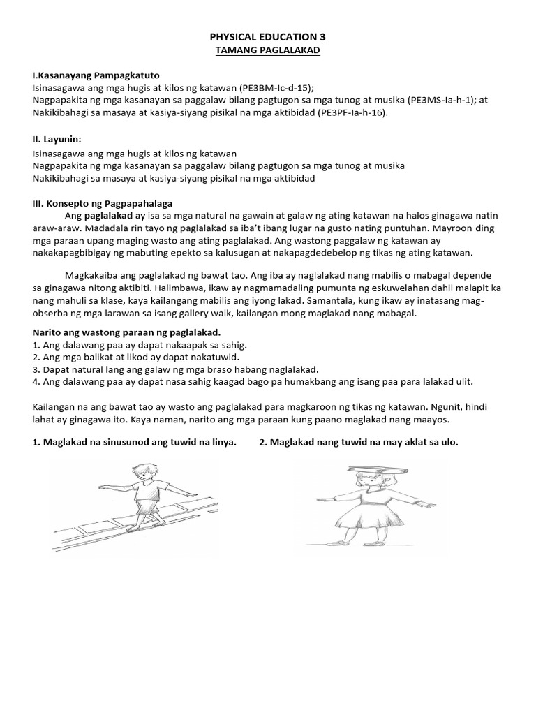 PHYSICAL EDUCATION 3 Lecture and Performance Task | PDF