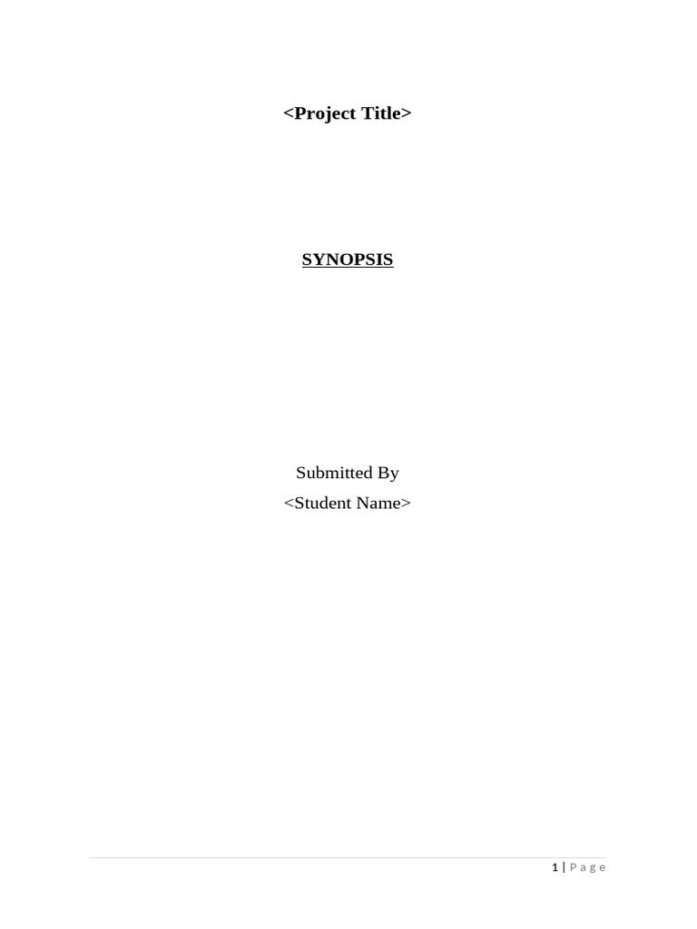 Ycmou Synopsis Template | PDF