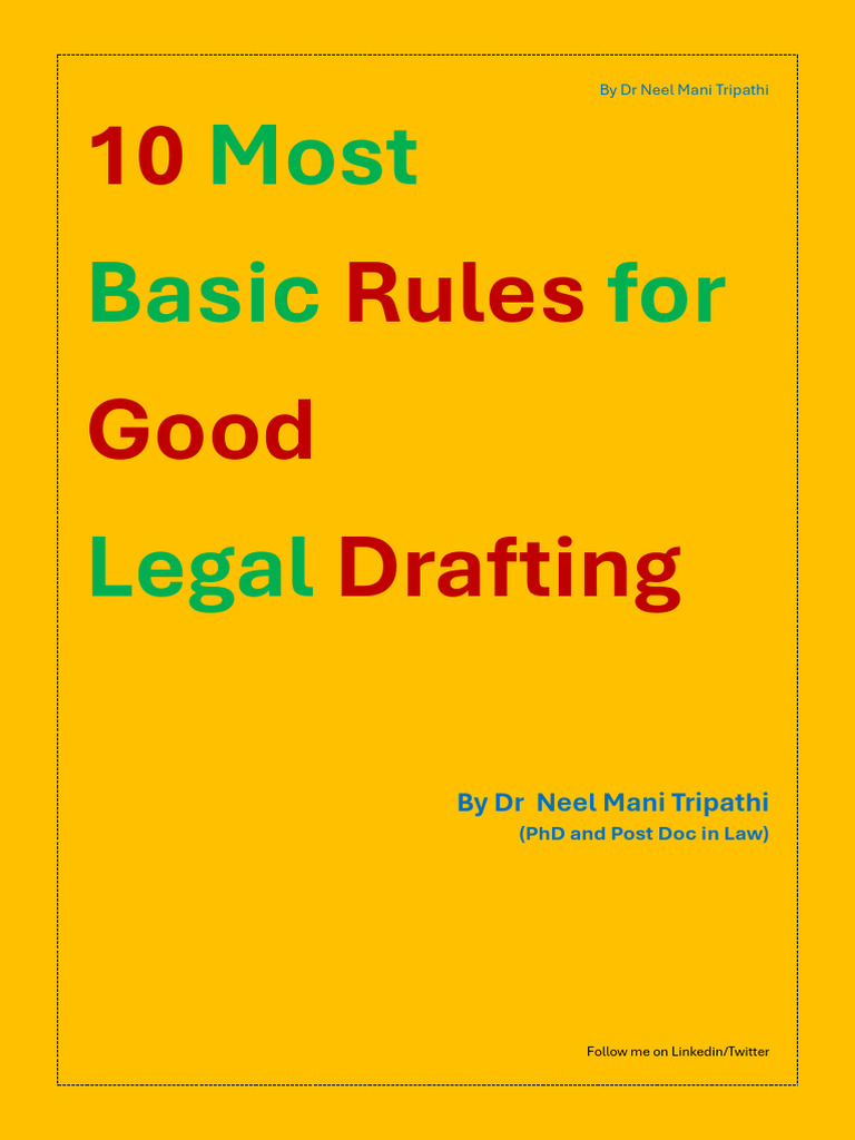 10 Essential Rules for Legal Drafting | PDF | Leasehold Estate | Landlord