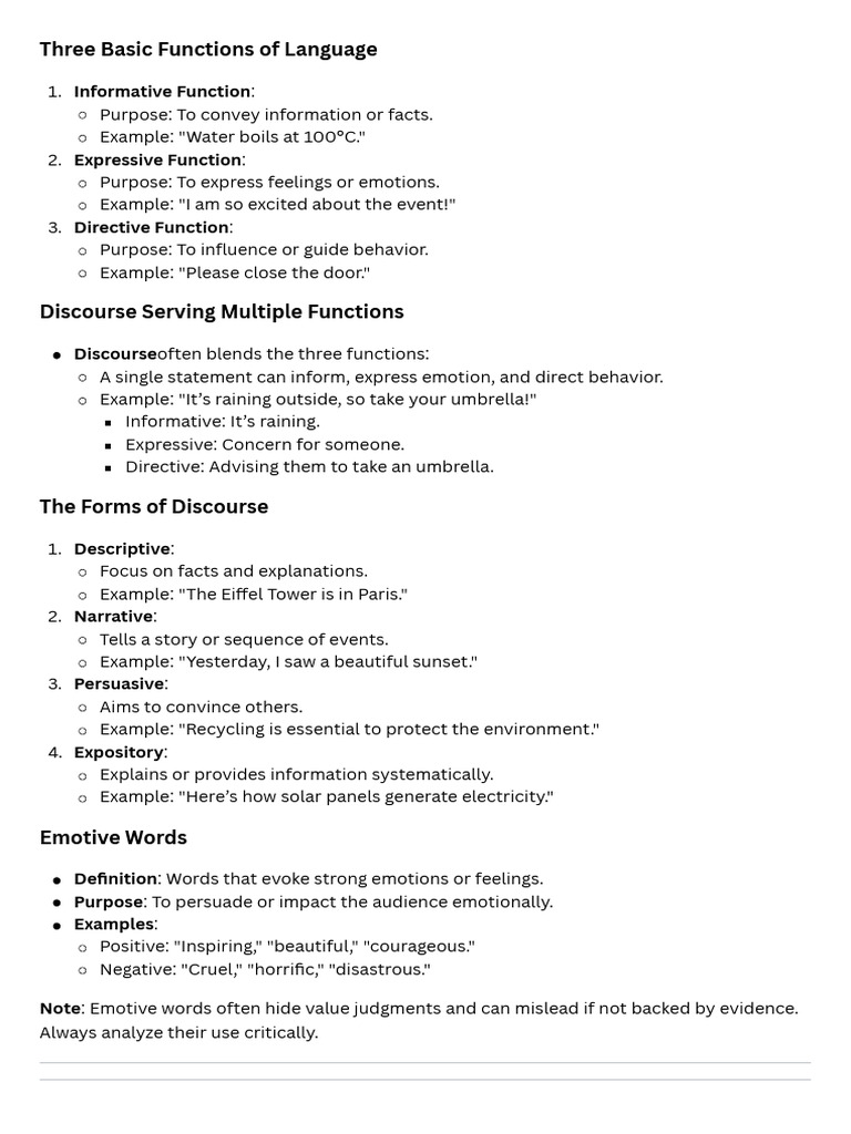Three Basic Functions of Language | PDF | Argument | Logic