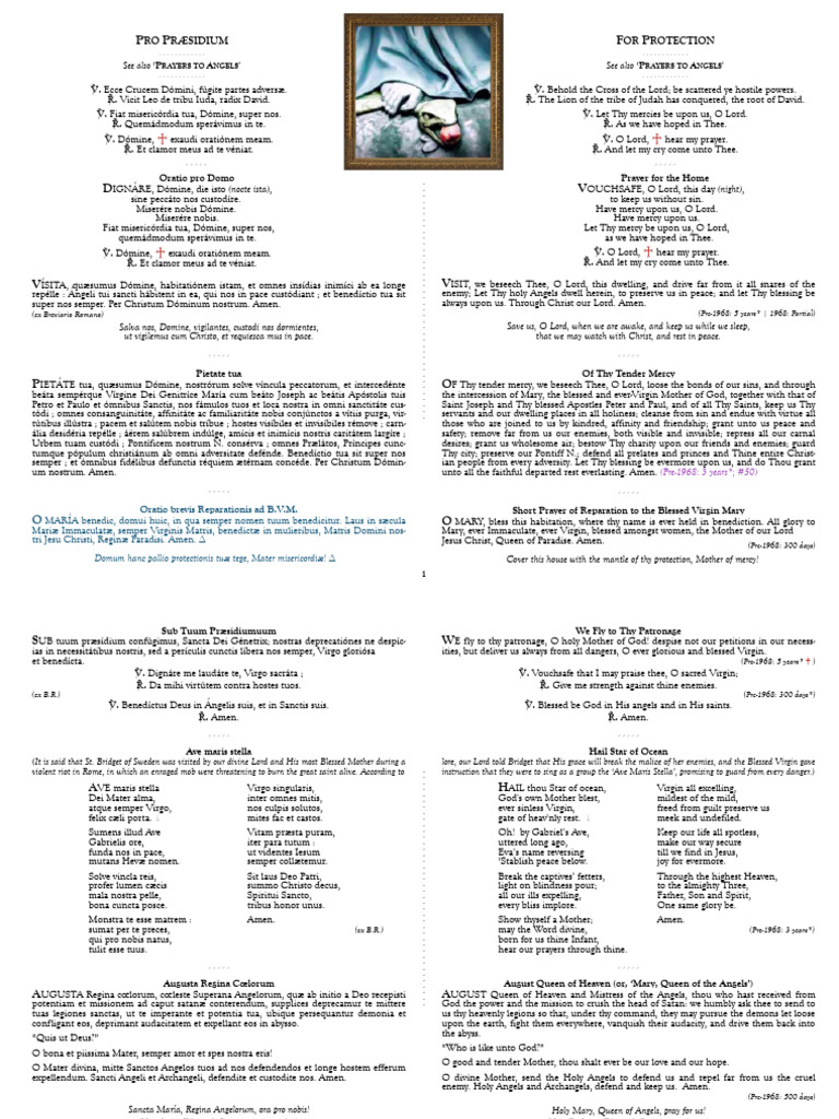 Prayers For PROTECTION - Latin English - 07.11.23 - C 1 | PDF ...
