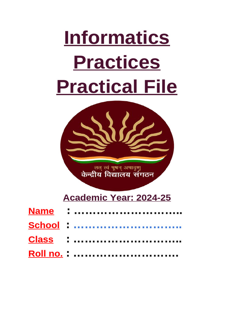 Front Pages Practicalfile Cs Xii | PDF