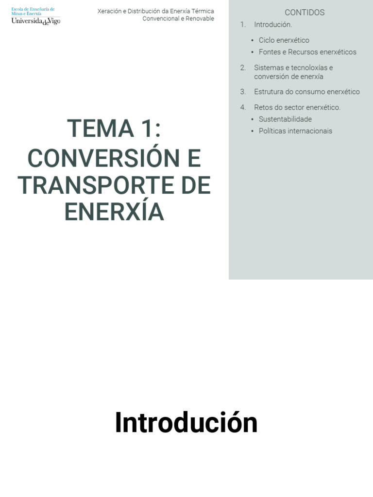 Conversion e Transporte de Enerxia | PDF