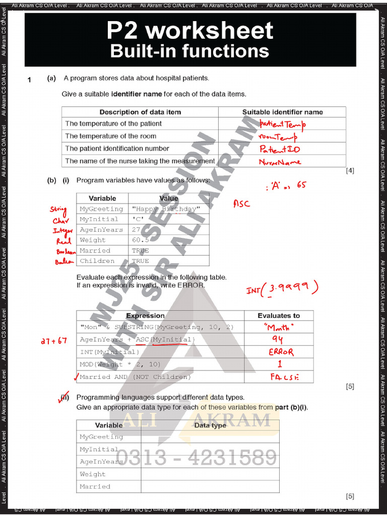 Sir Ali Akram - Built-In Functions Practice | PDF