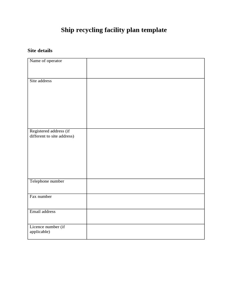 Ship Recycling Facility Plan Template | PDF | Occupational Safety And ...