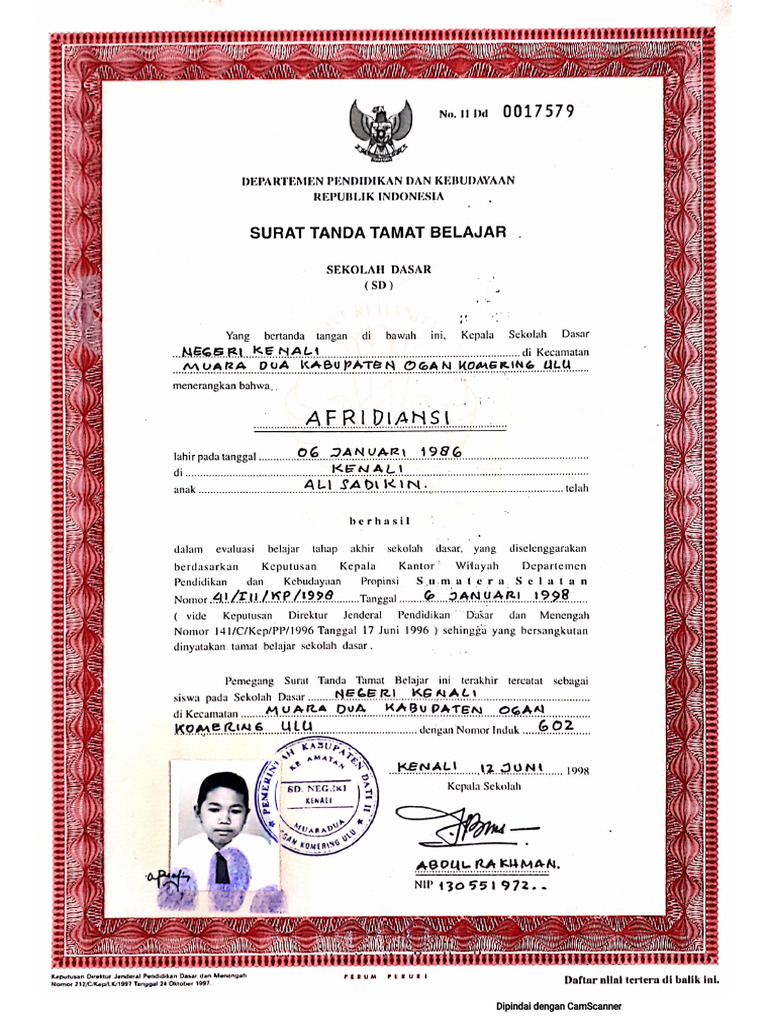 Riwayat SD Afri Diansi | PDF