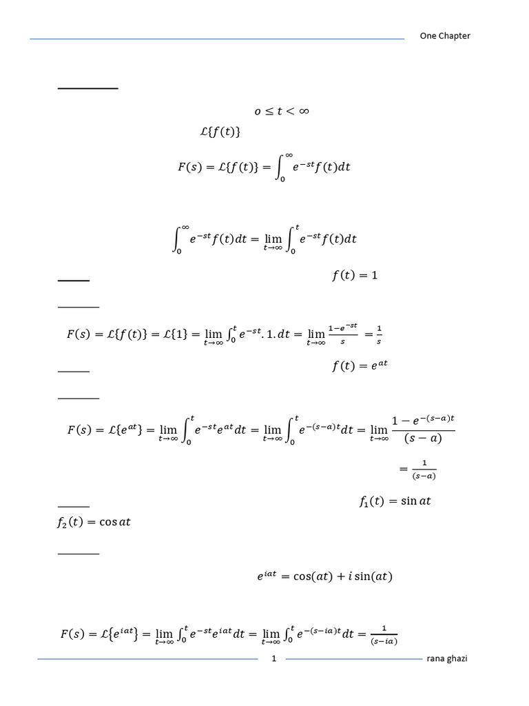 Laplace Transform | PDF | Mathematical Analysis | Differential Calculus