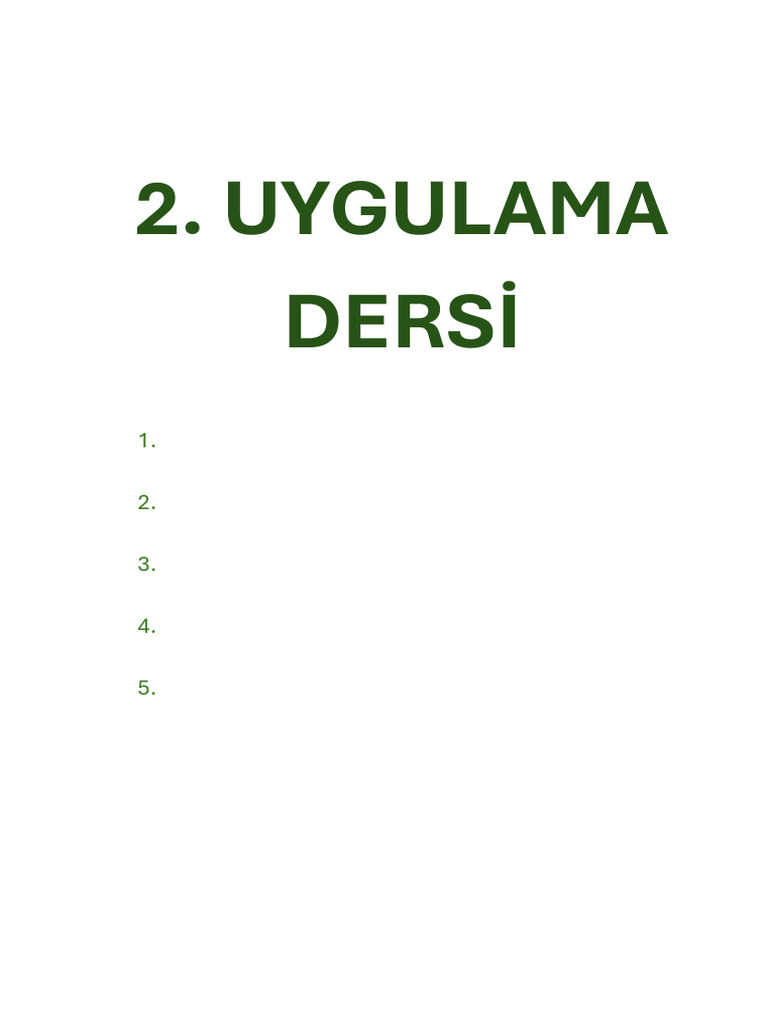 Uygulama Dersi | PDF