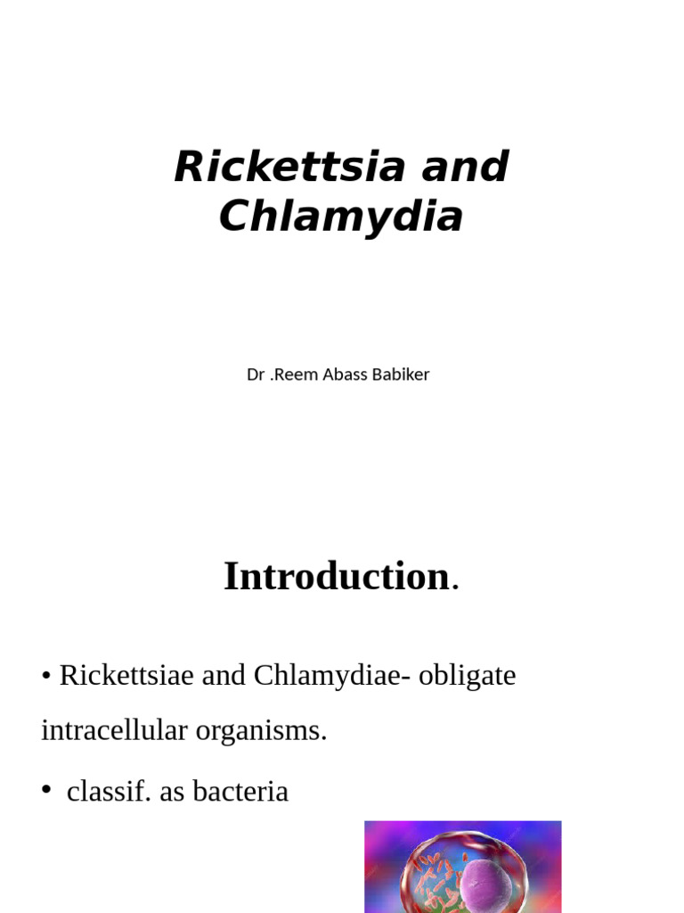 Rickettsia and Chlamydia Overview | PDF | Microbiology | Diseases And Disorders