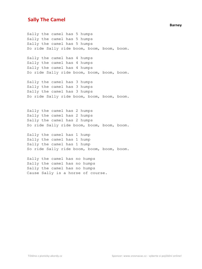 Sally The Camel | PDF