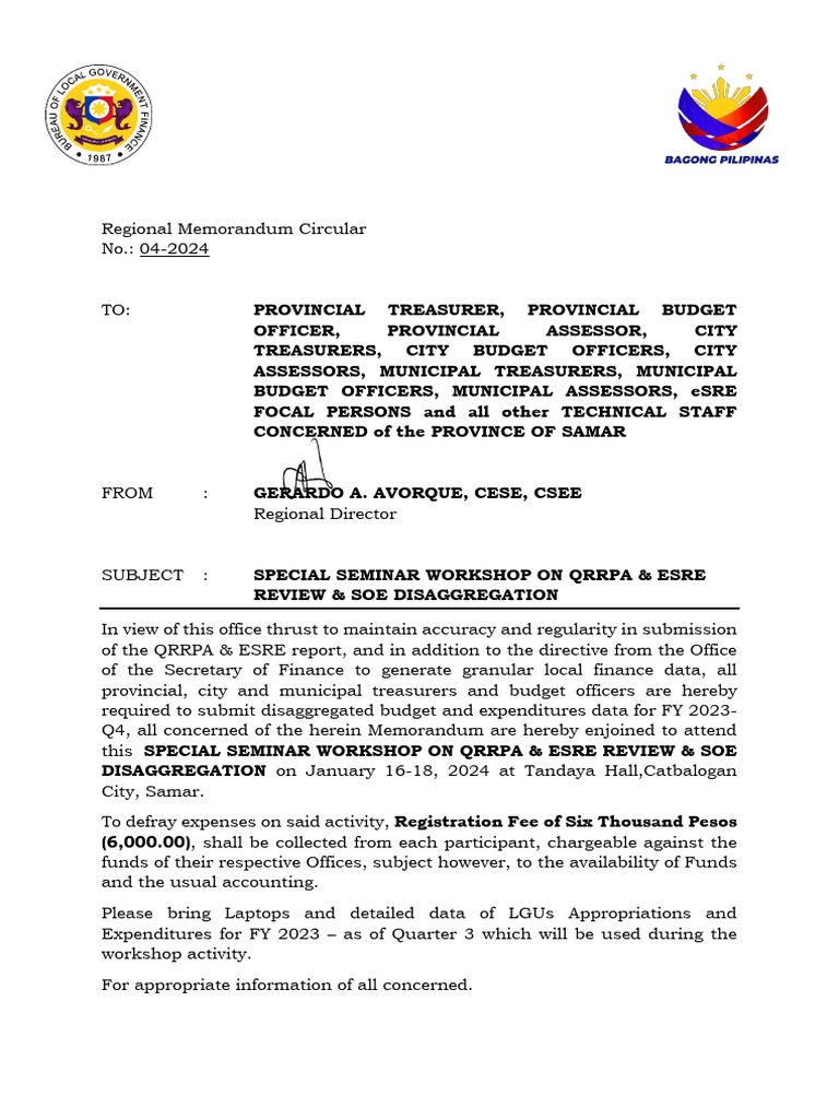 Regional Memorandum Circular - SAMAR PROVINCE 1 1 | PDF