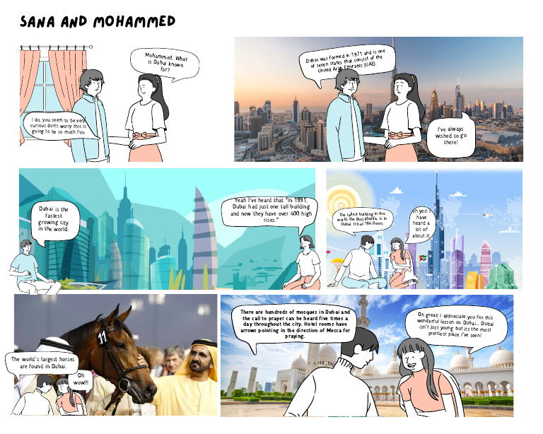 Peach Couple Love 6 Panel Comic Strip | PDF | Dubai