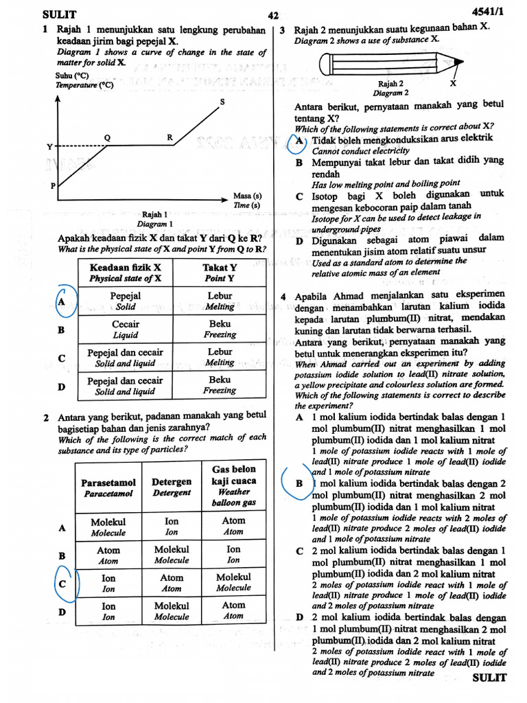 AT - Chemistry P1 | PDF