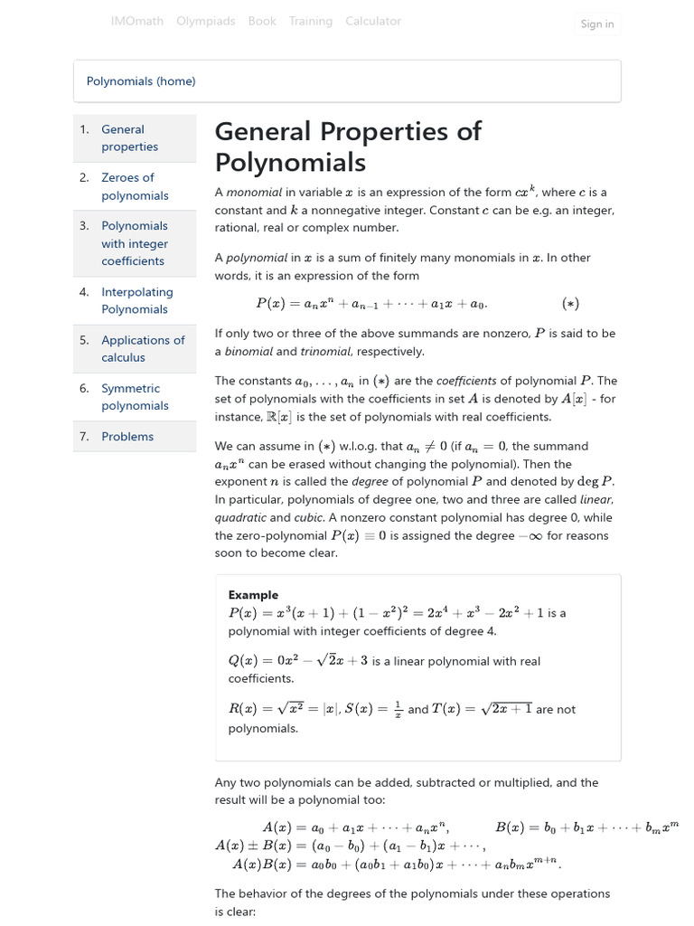 pOLYNOMIAL 1 | PDF | Polynomial | Mathematics Of Computing