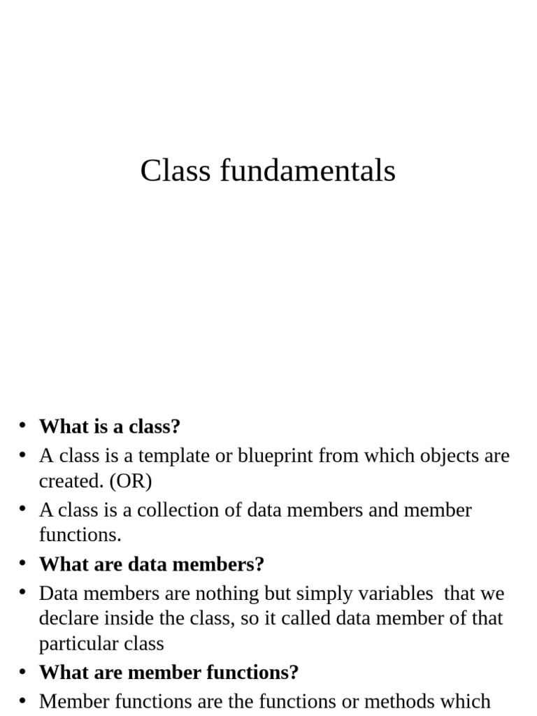 Class Fundamentals | PDF | Class (Computer Programming) | Constructor (Object Oriented Programming)
