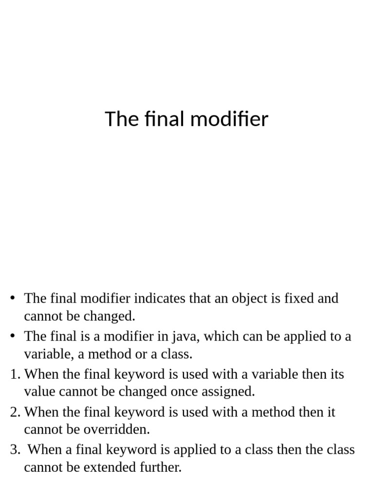 Final Modifier | PDF