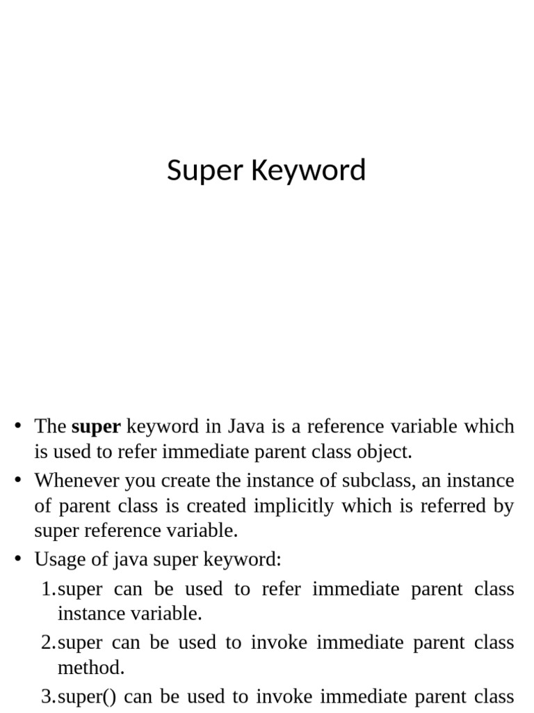 Understanding the Java Super Keyword | PDF
