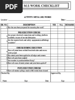 Pre-Slab Casting Checklist | PDF