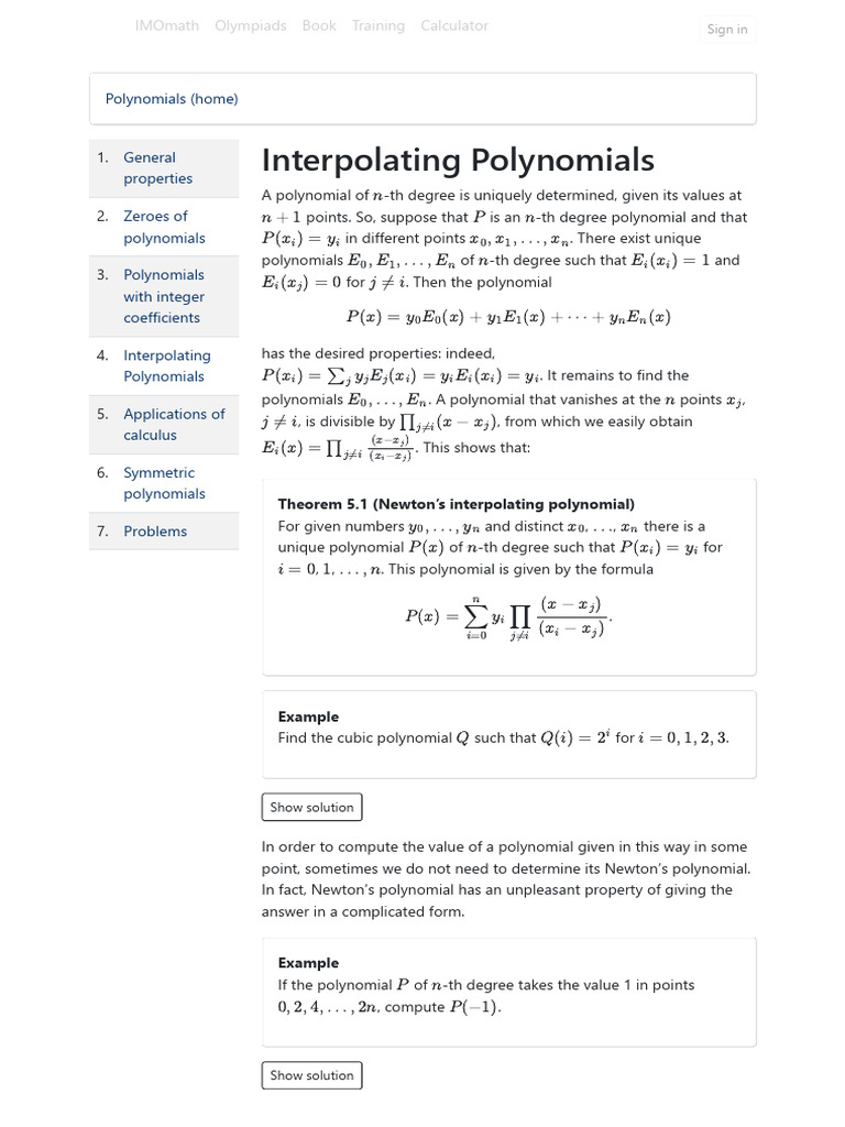 Interpolation with Polynomials | PDF | Polynomial | Computational Science