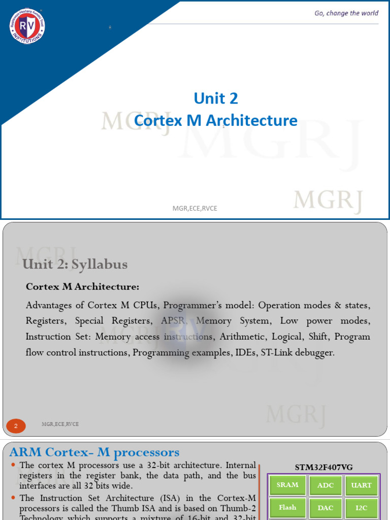 Unit 2 Cortex M Architecture | PDF | Central Processing Unit | Microcontroller