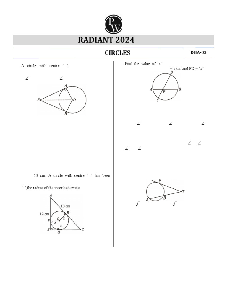 Geometry Problems and Solutions | PDF | Circle | Analytic Geometry