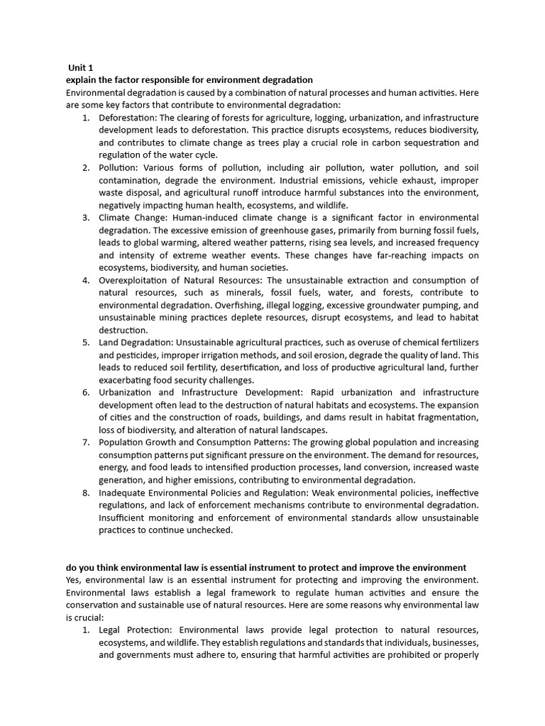 Unit 1 environment | PDF | Ozone Depletion | Climate Change