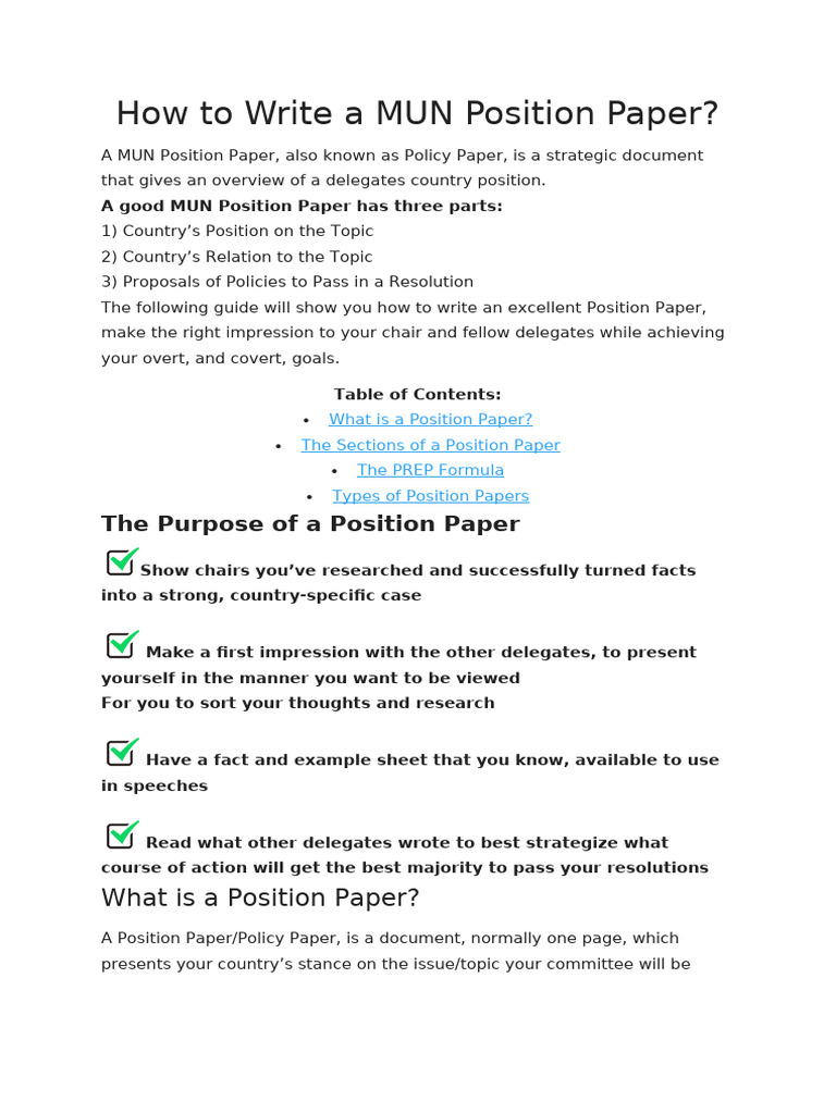 Position Paper MUN_K | PDF | Agriculture | Food And Agriculture ...