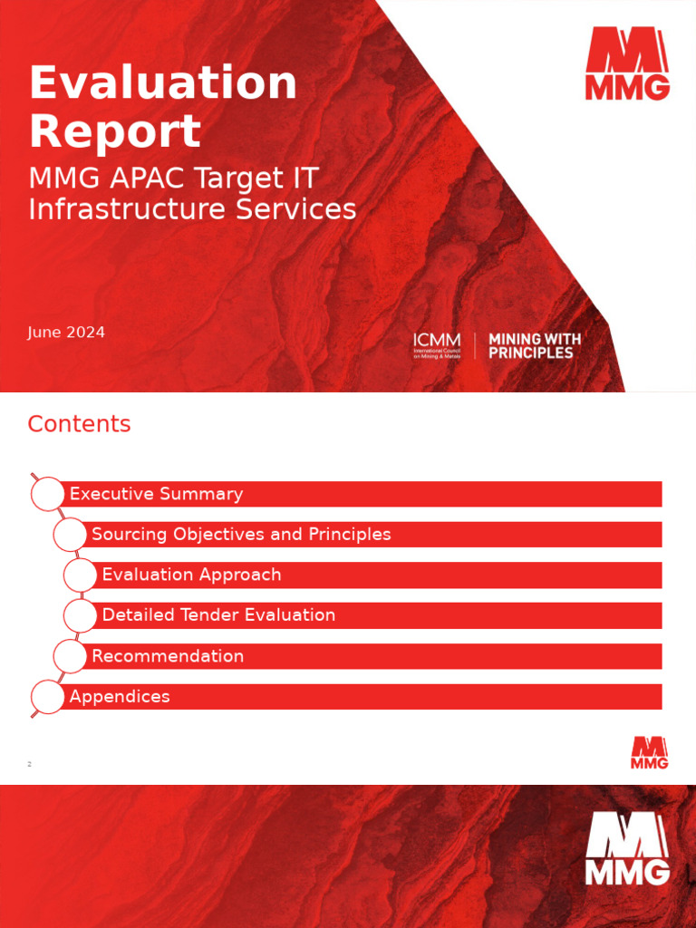 MMG - Evaluation Report_FINAL new | PDF | Request For Proposal | Regulatory Compliance
