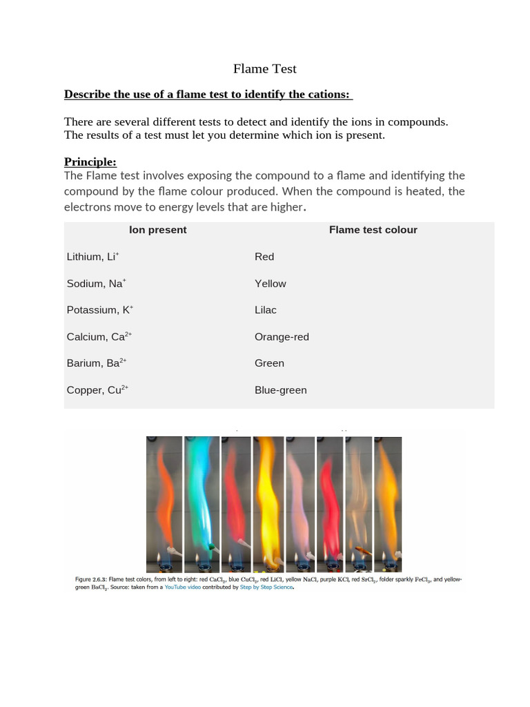 Flame test | PDF