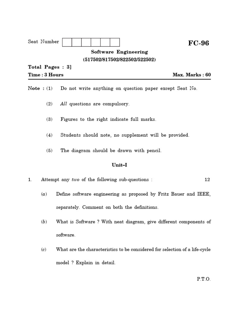 PYQ SE | PDF | Computing | Software Engineering PYQ SE | PDF | Computing | Software Engineering