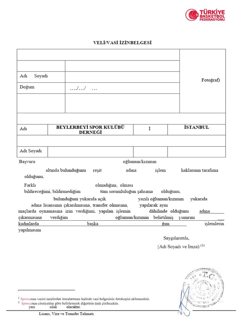 Veli Izin Belgesi | PDF