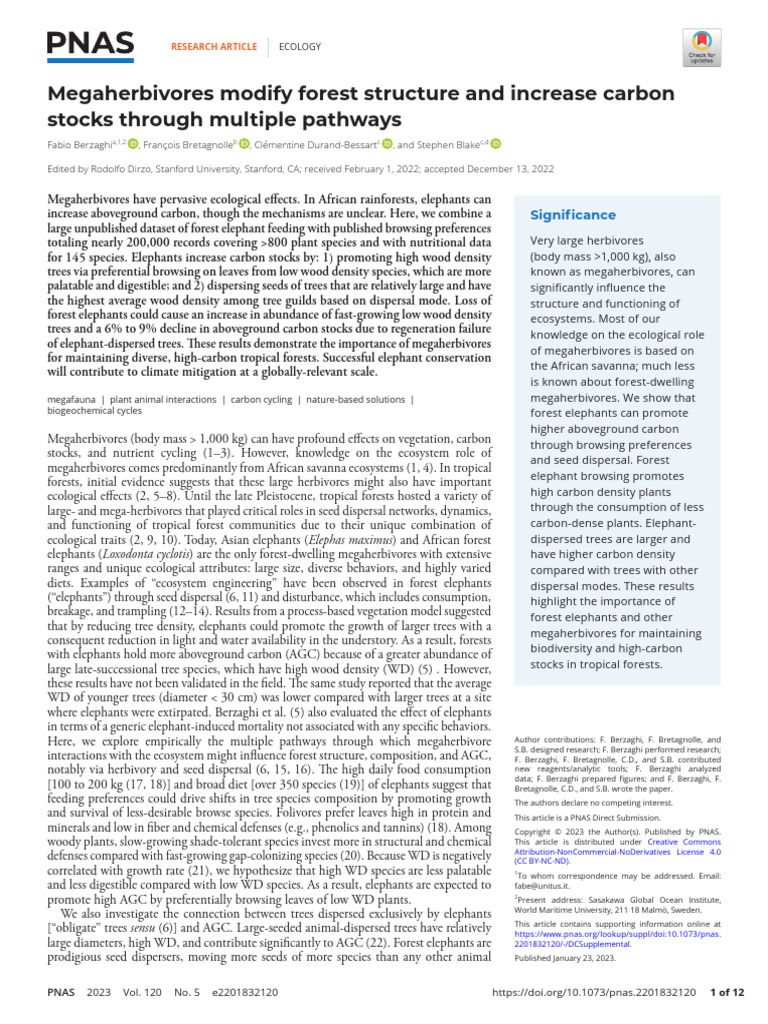 Article 22 Ang | PDF | Ecology | Megafauna