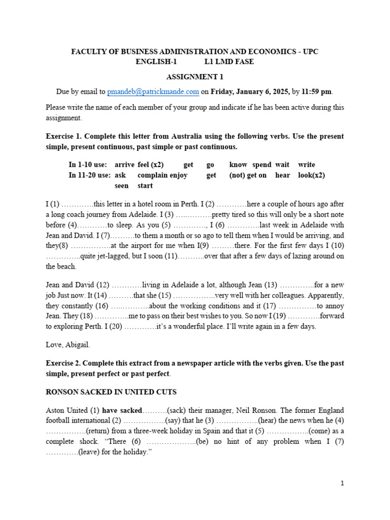 Homework 1 Assignment | PDF