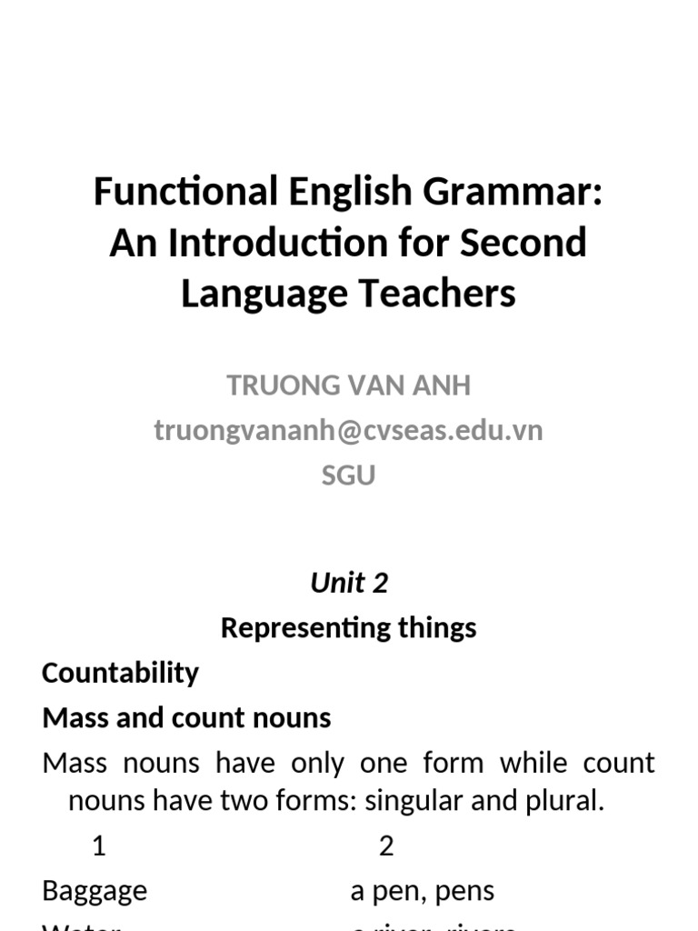 Functional English Grammar of SGU Part 2 | PDF | Noun | Plural