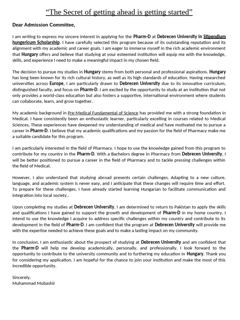 Motivation Letter | PDF | Learning | Behavior Modification