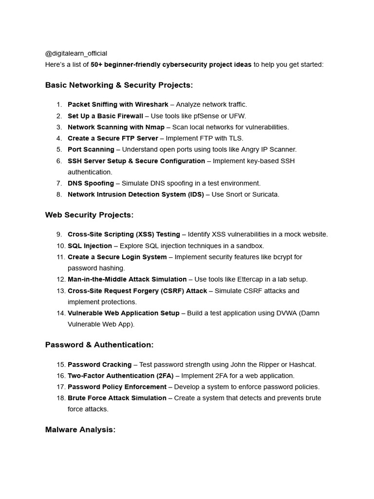 @digitalearn_official projects | PDF | Security | Computer Security