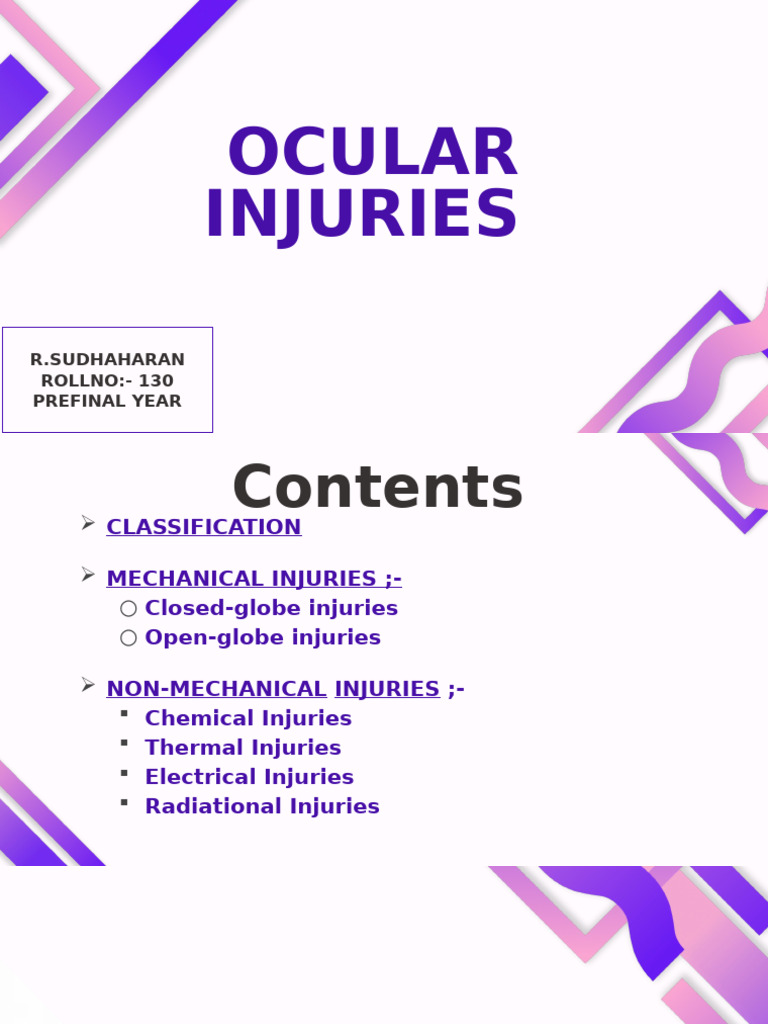 Open Globe Injuries Overview | PDF | Human Eye | Cornea