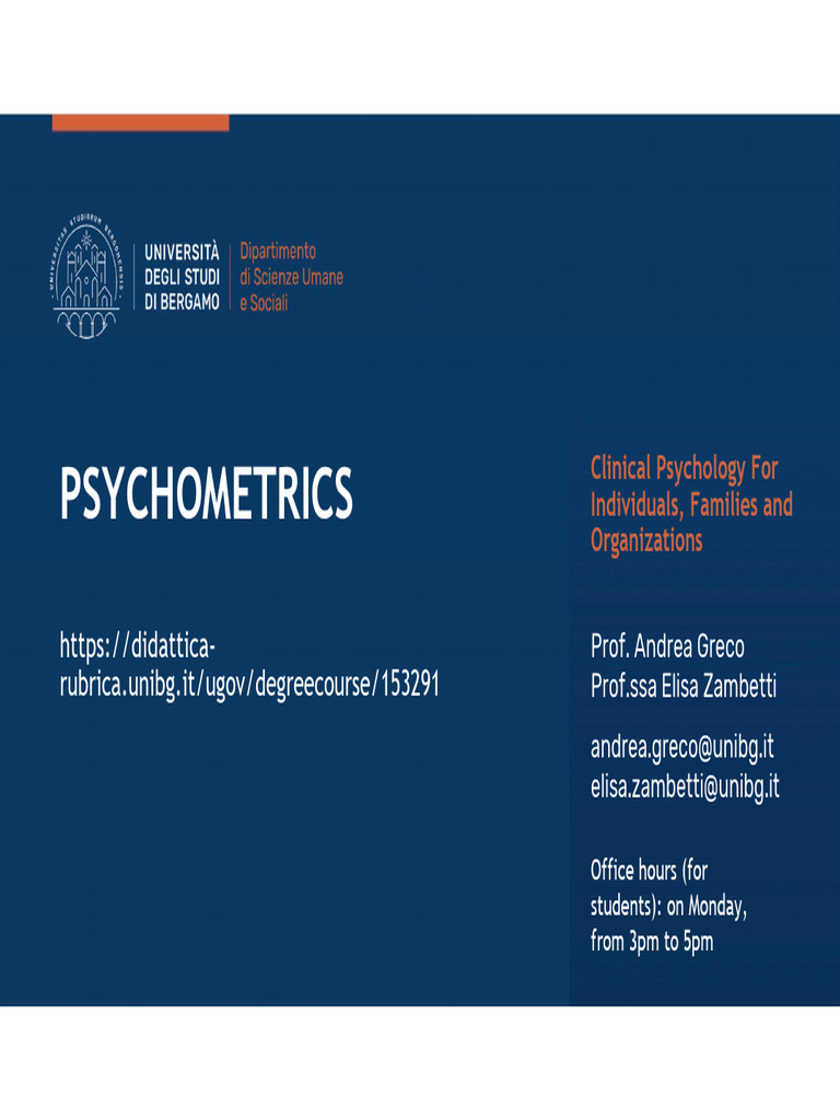 Psychometrics - Course Presentation - 2023 | PDF | Statistics ...