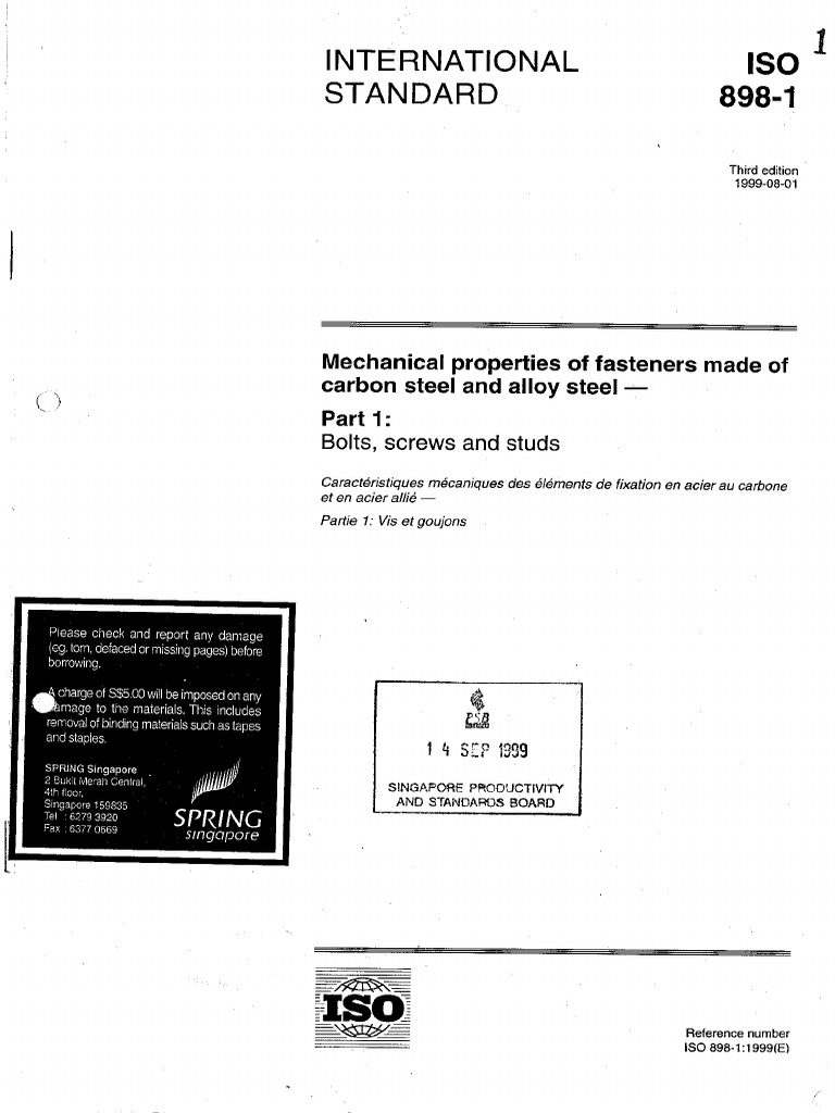 Iso 898 1 | PDF