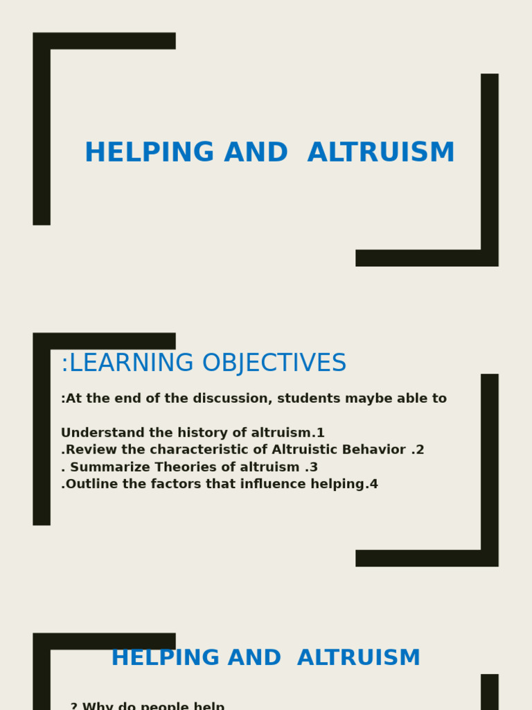 9-Helping and Altruism | PDF | Altruism | Psychology