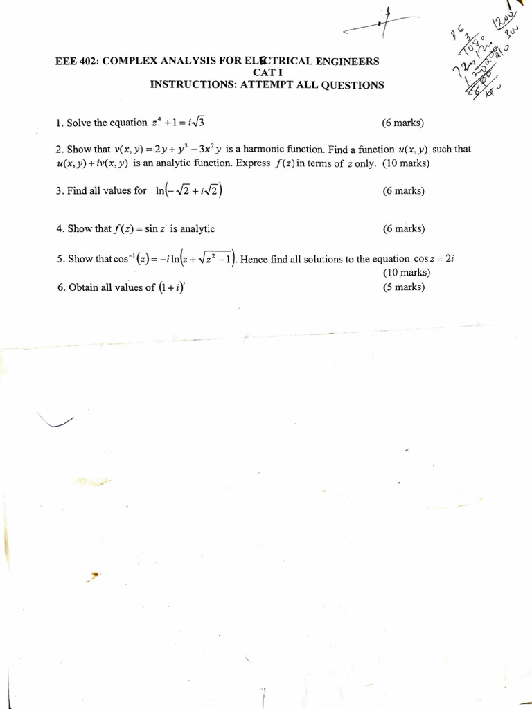 Complex Analysis Problems for Engineers | PDF