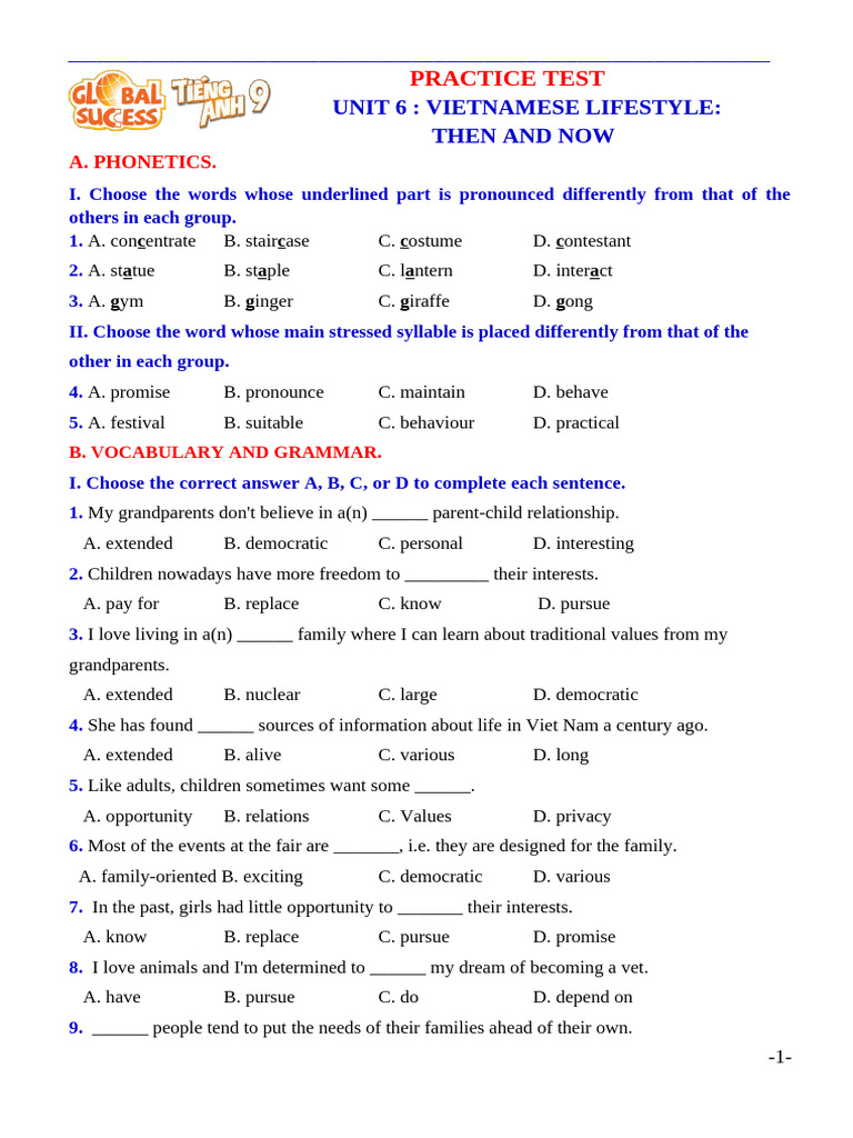 Practice Test Unit 6 - File (HS) | PDF